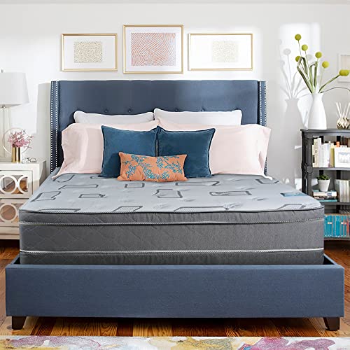 Nutan, 11" Medium Plush Hybrid Euro Top Foam Encased Innerspring Mattress and 4" Wood Box Spring for Mattress, Full XL