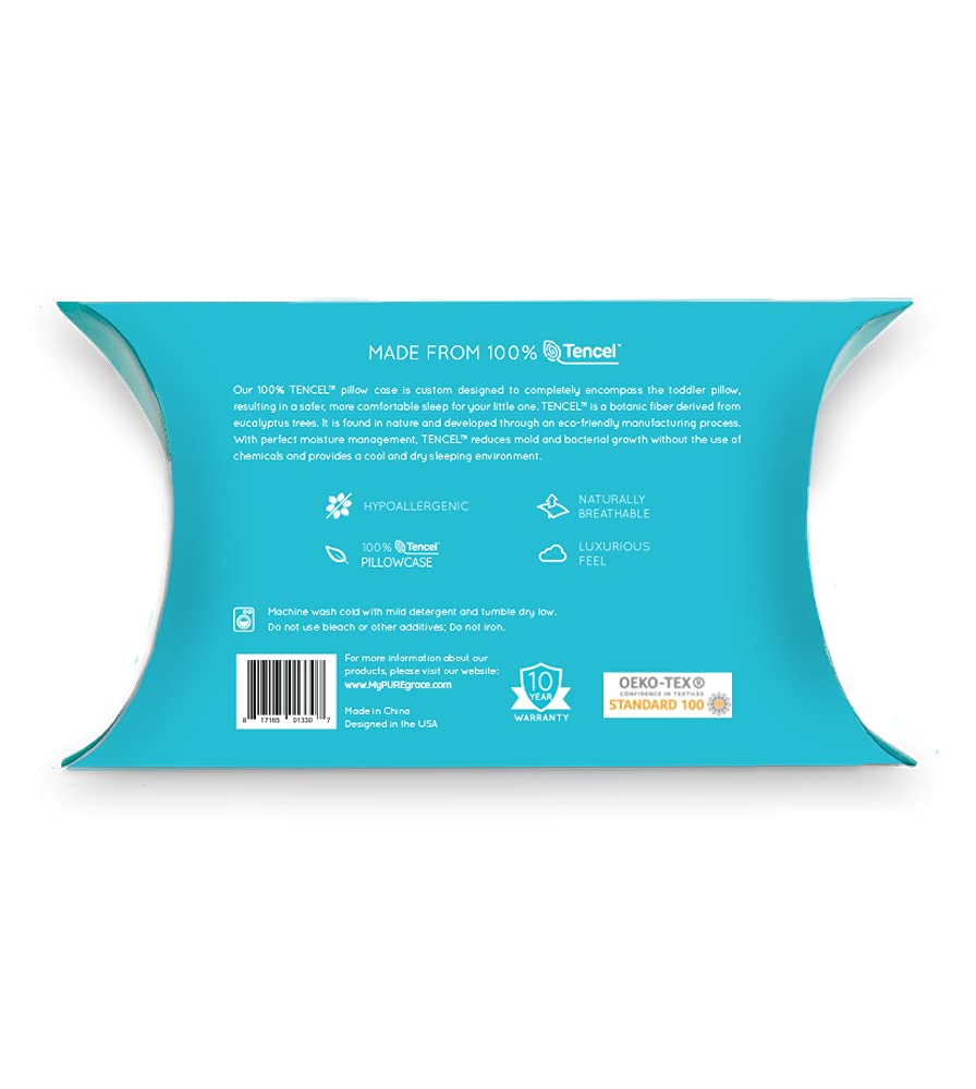 PUREgrace Tencel Toddler Pillowcase β Washable and Soft, Sized for All Toddler Pillows, Breathable and Smooth with Secure Flap Design