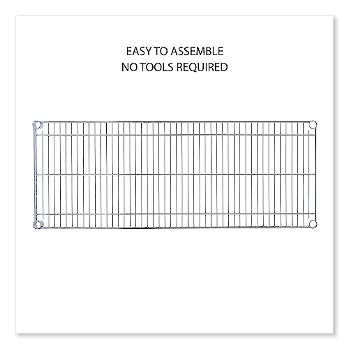 Alera 5-Shelf Wire Shelving Kit with Casters and Shelf Liners, 48w x 18d x 72h, Silver