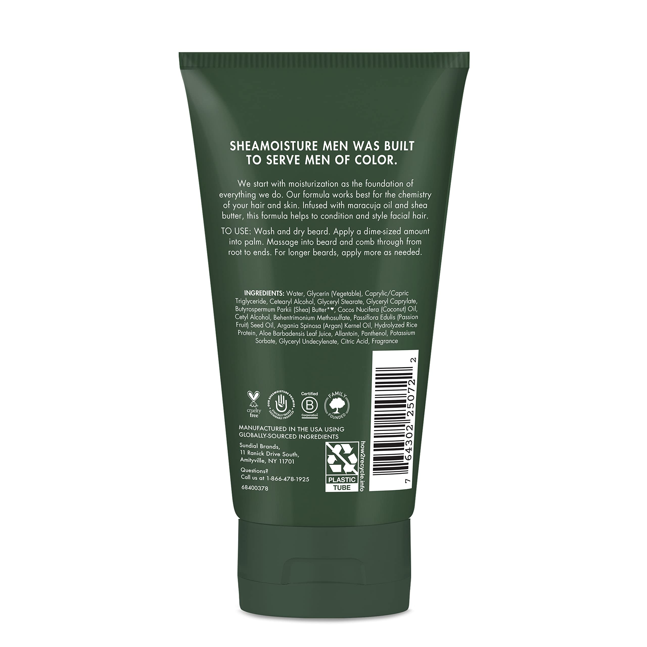 Shea Moisture Mens Full Beard Detangler, All Natural ingredients, Maracuja Oil & Shea Butter, Soften Hair & Ease Out Knots for a Scuff-Free Beard, 4 Ounce