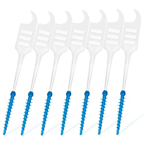KAXMOON 400pcs Dental Picks Soft-Interdental Brush Double-Ended Toothpicks Silicone Dental Floss