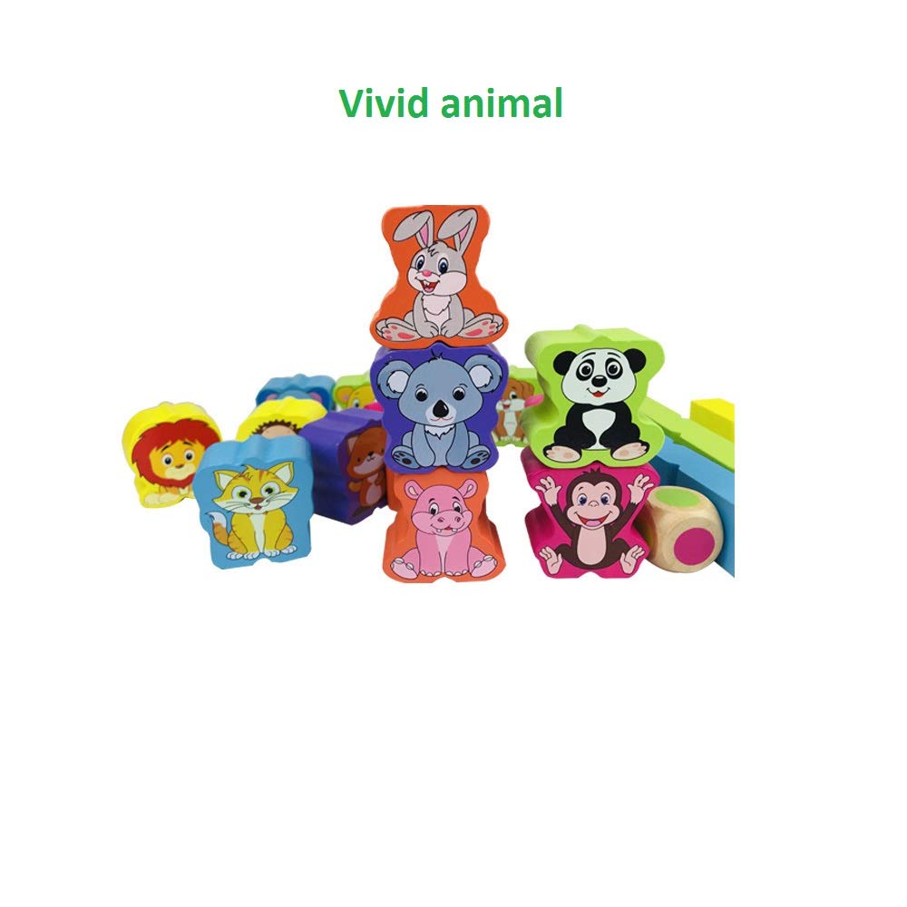 BESTING Balancing Stacking Blocks Animal Parent-Child Children's Educational Balance Wooden Stacking Acrobatic Troupe Interlock Decompression Preschool Toys Balancing Games (HJ002)