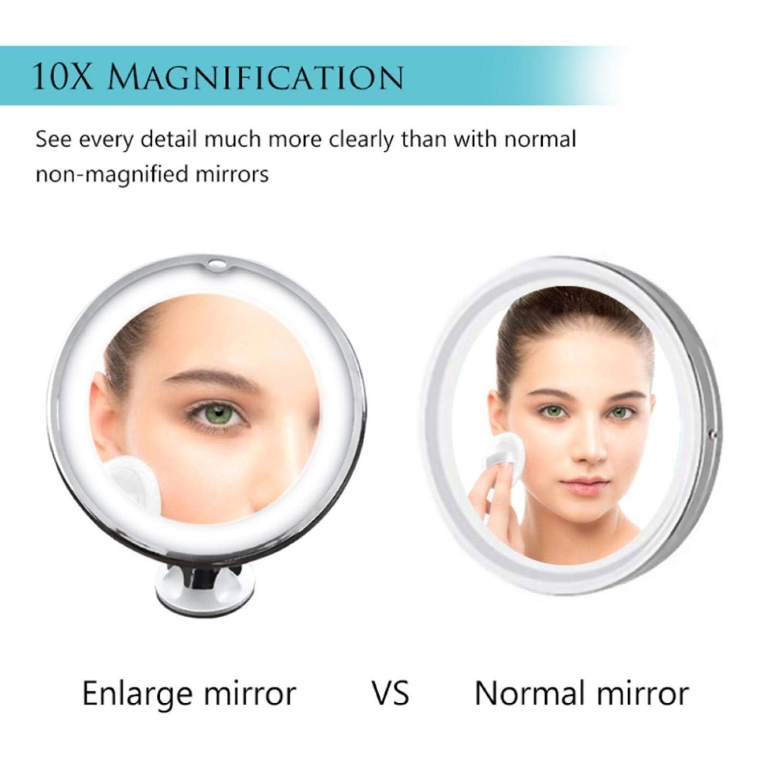 FQYYDD Illuminated Makeup Mirror Led Makeup Mirror Lamp 10X Amplification
