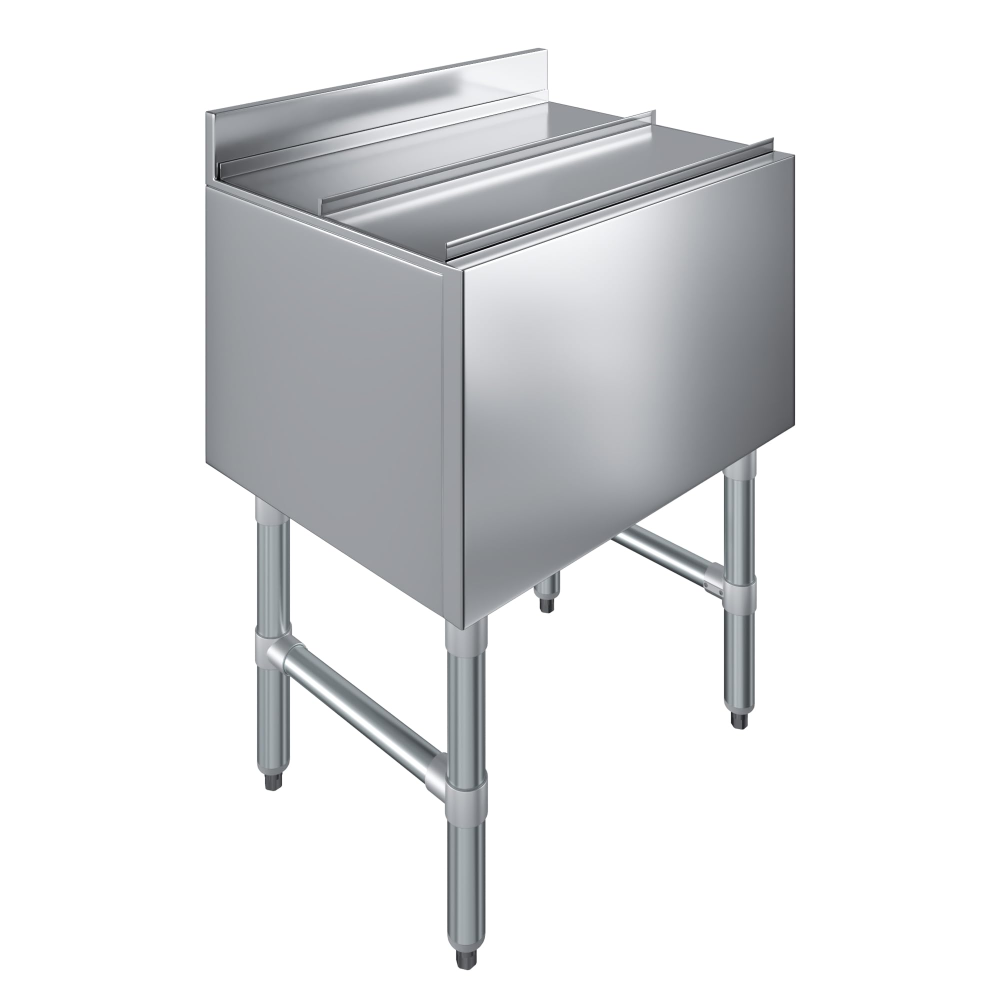 AmGood 18.5" x 24" x 33" Stainless Steel Ice Chest with Sliding Lid | Large Ice Bin | NSF