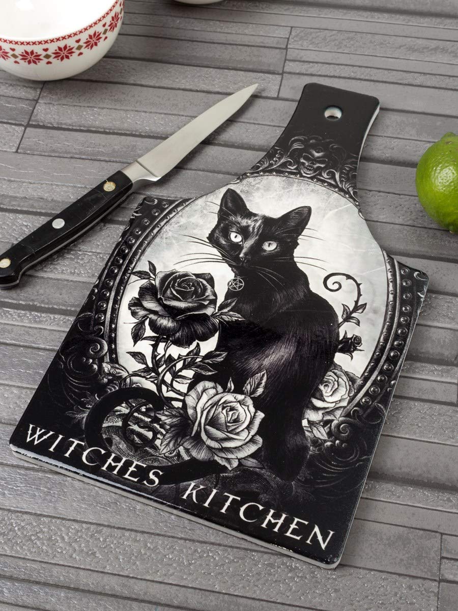 Alchemy Gothic Cat's Kitchen Cutting Board Ceramic Serving Trivet