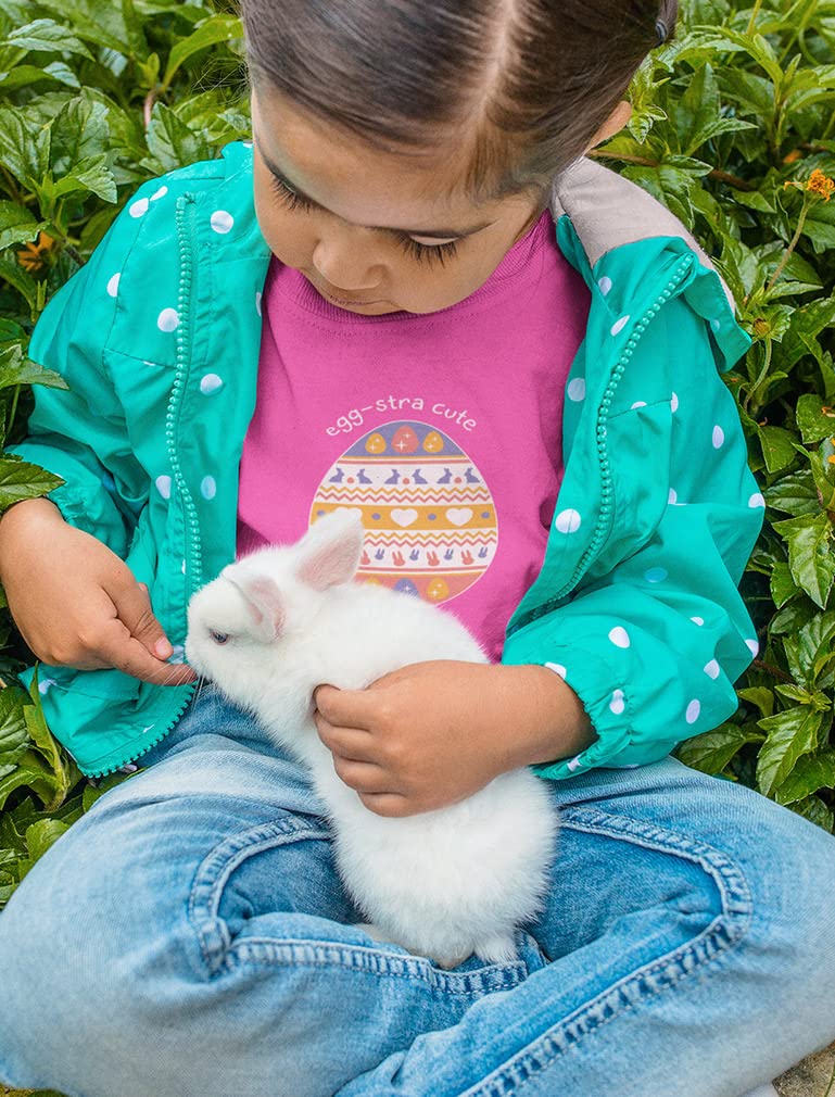 Eggstra Cute Easter Tee Decorated Cute Infant Toddler Kids Bunny T-Shirt 12M Pink