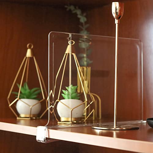 Hmyomina 8pcs Shelf Dividers for Closet Organization, Acrylic Shelf Dividers for Wood Shelf and Cabinets Shelf in Bedroom, Kitchen and Office