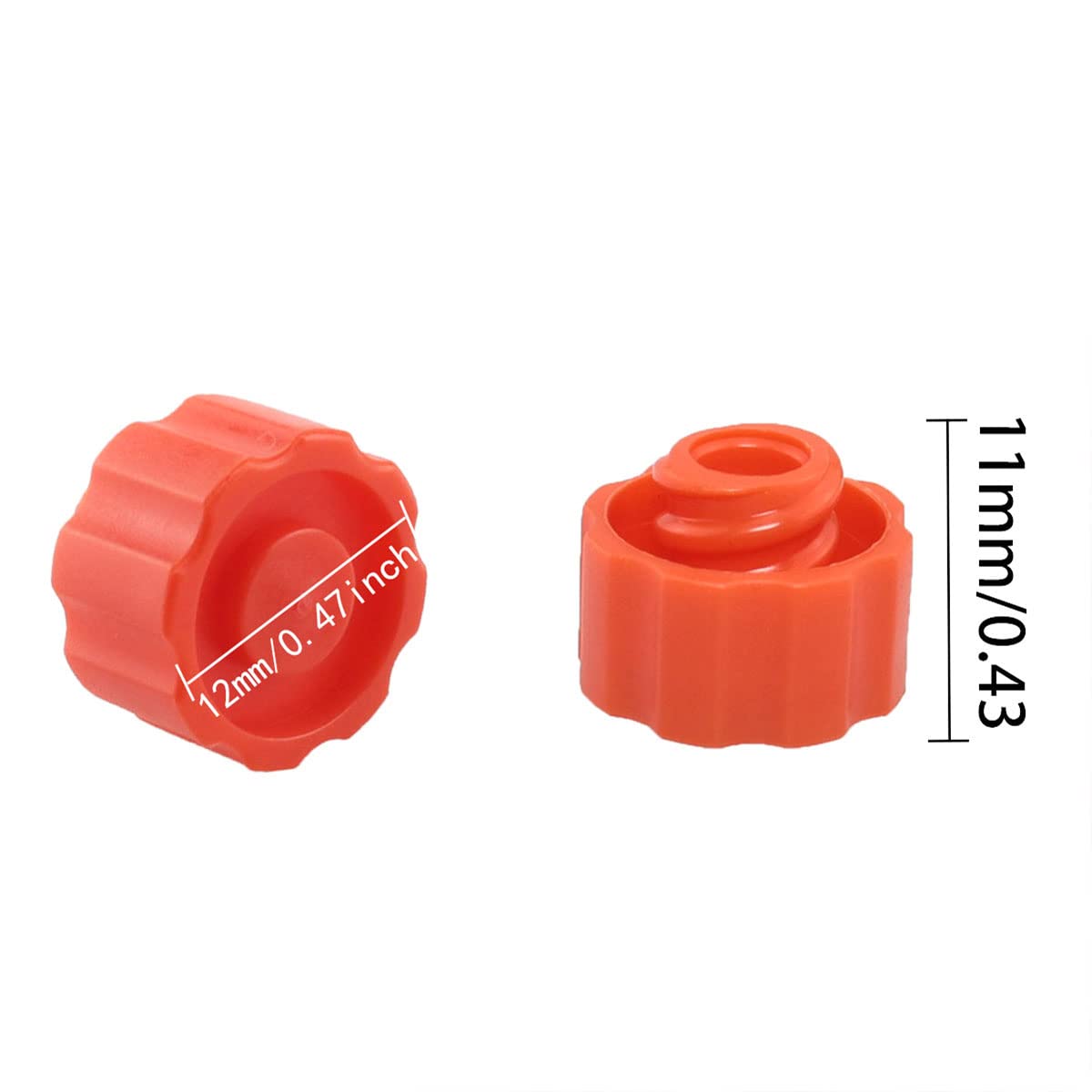 ITROLLE Syringe Luer Lock Cap 100PCS Orange Round No Needle Luer Lock Caps for Feeding Tubes Laboratory Supplies