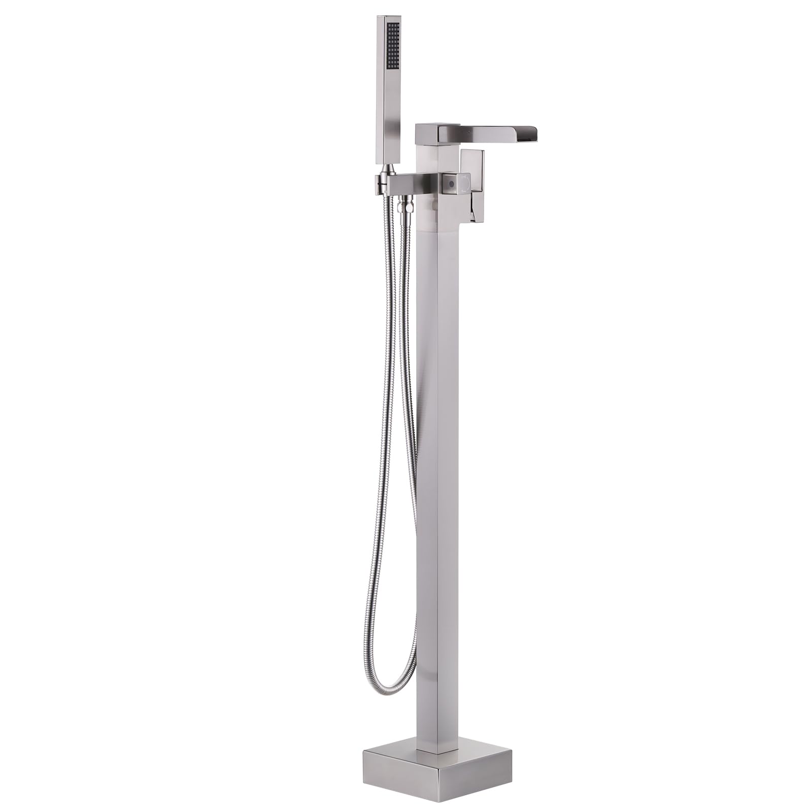 ALEASHA Freestanding Bathtub Faucet, Brushed Nickel Free Standing Tub Faucet High Flow Max 6.74 GPM, Freestanding Tub Faucet with Hand Shower