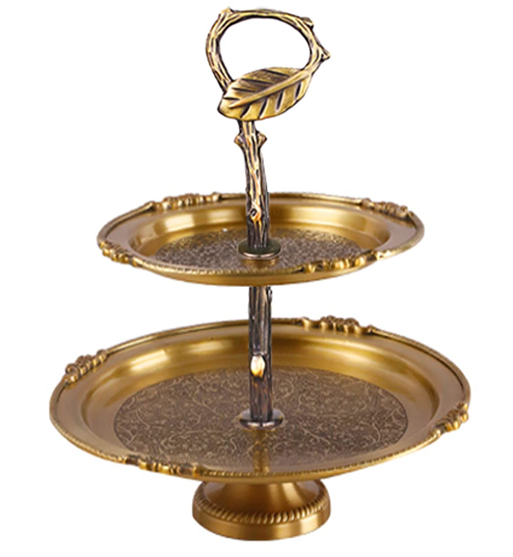 3-Tier 13.5ββ Cupcake Stand Hardware Fittings, Metal Mold Crown Holder DIY Making for Fruit Plate Cake Stand Snack Tray Replacement Parts for Tea Party Wedding Decoration (6 Sets - Retro Gold Leaf)