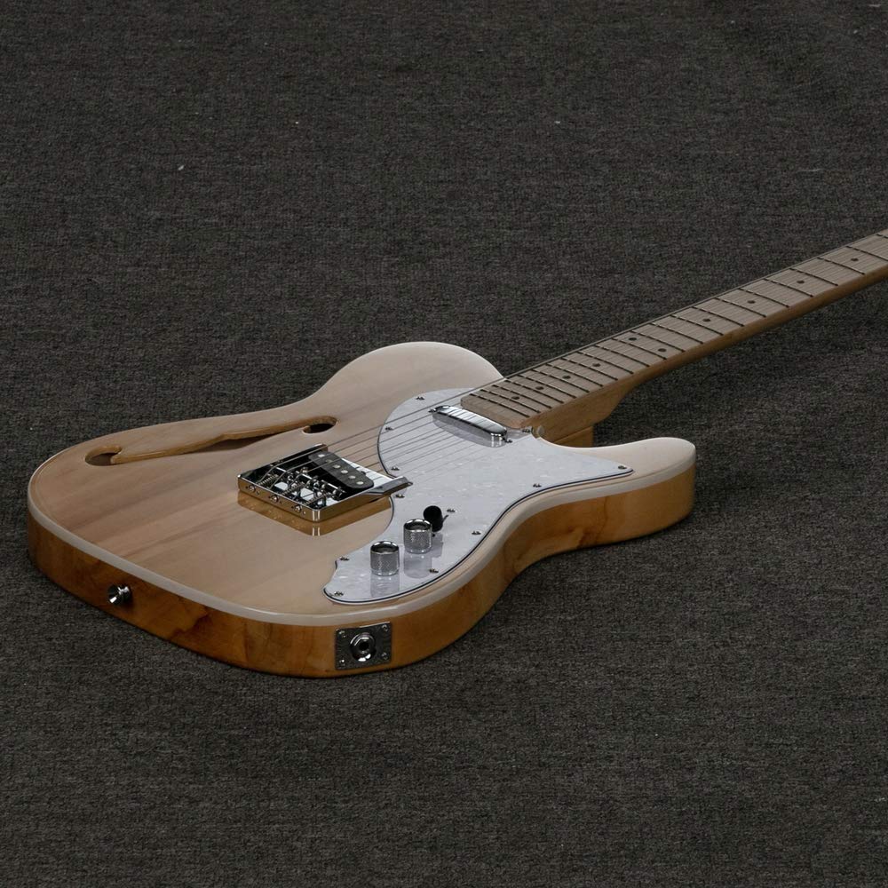 Bysesion Semi-Hollow Electric Guitar F Hole SS Pickups Maple Fingerboard White Pearl Pickguard Log Color
