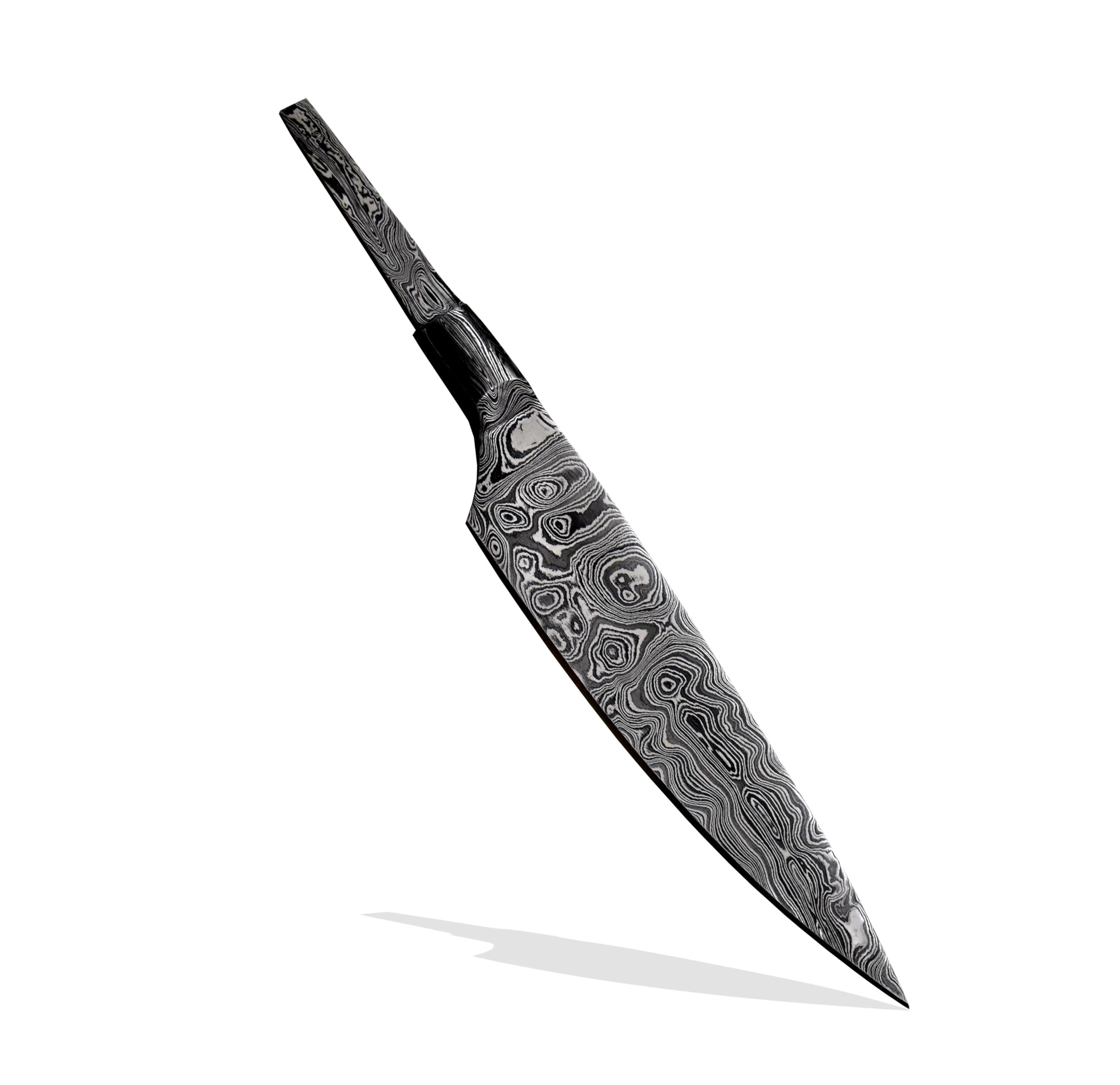 Custom Hand Forged Damascus Steel Blank Blade Chef Knife - Kitchen Knife Forged Bolster Damascus Billet Bar Handmade Knife Making Supply | Hercules Knives