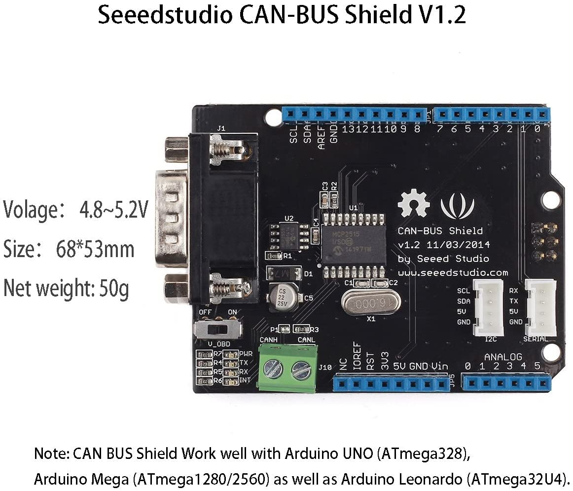 CAN-BUS Shield Compatible with Arduino and Seeeduino