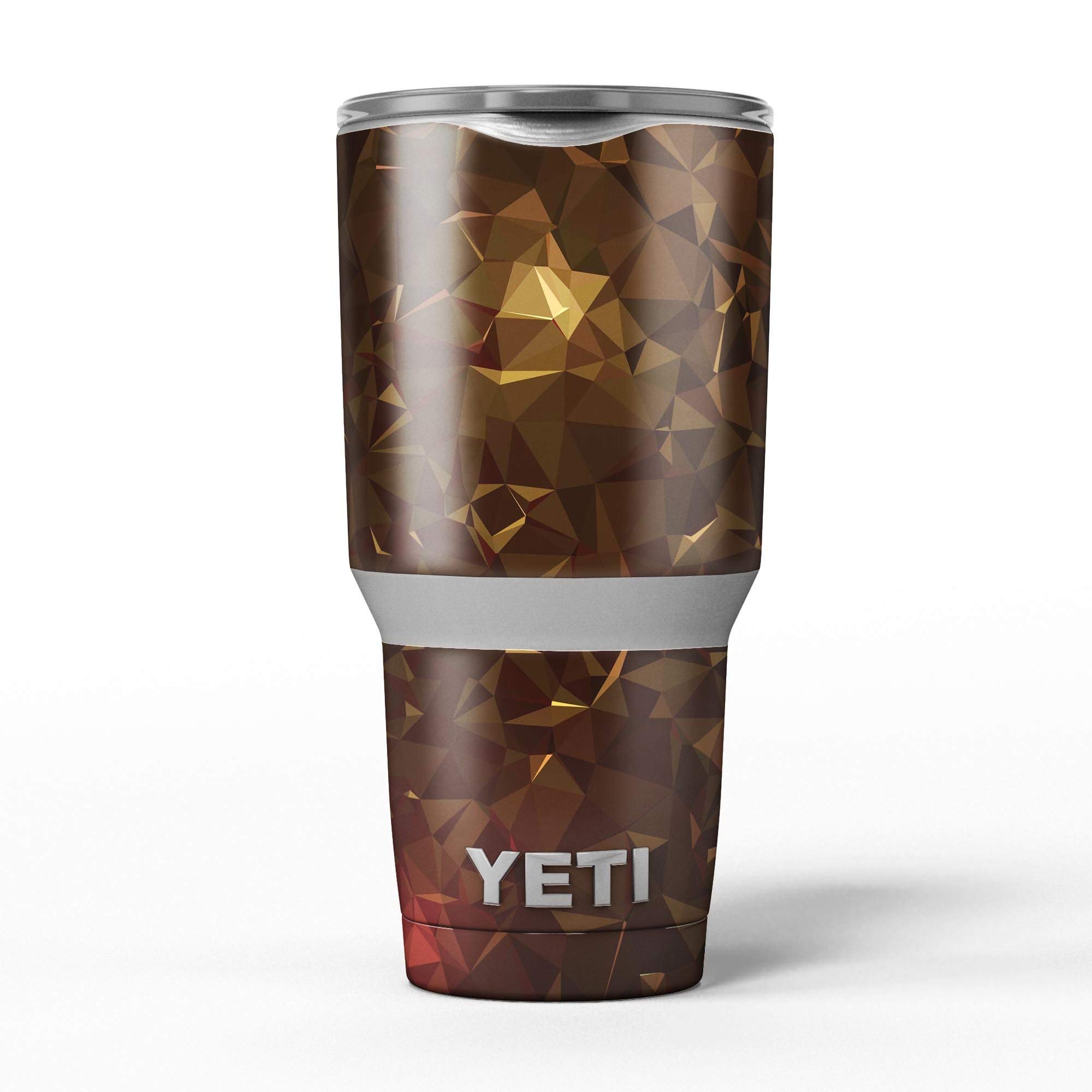 Design Skinz Dark Orange Geometric V13 - Skin Decal Vinyl Wrap Kit Compatible with The Yeti Rambler Cooler Tumbler Cups