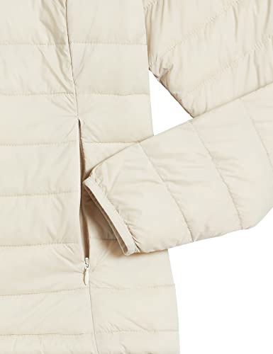 Amazon Essentials Women's Lightweight Long-Sleeve Water-Resistant Puffer Jacket (Available in Plus Size), Stone, Large