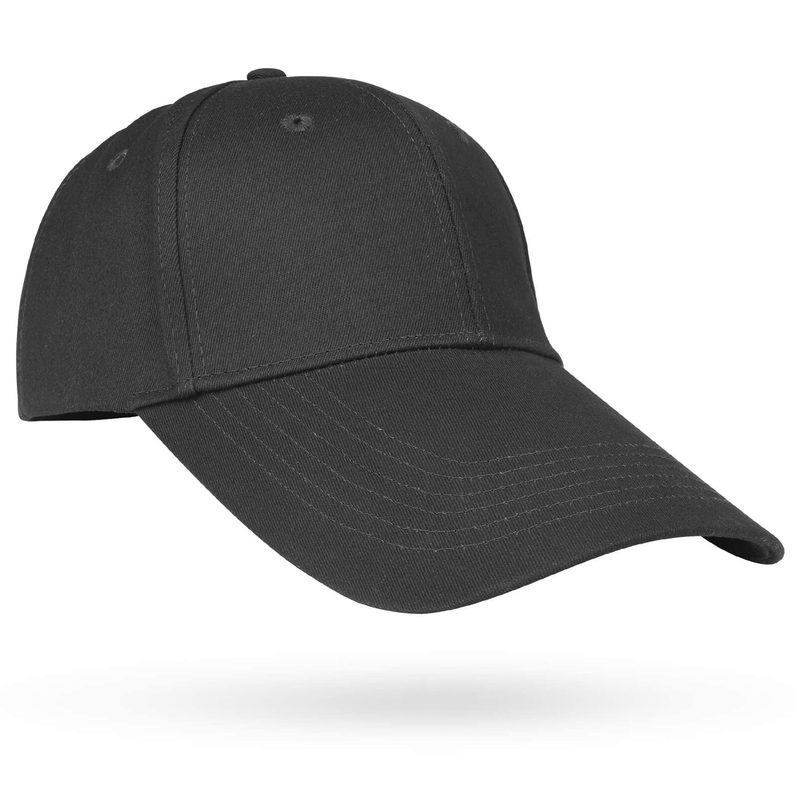 4.3" Long Bill Cap for Men Women, Adjustable Long Baseball Cap for Outdoor, Extra Long Visor Fishing Hat Cotton Long Brim Cap (Black)