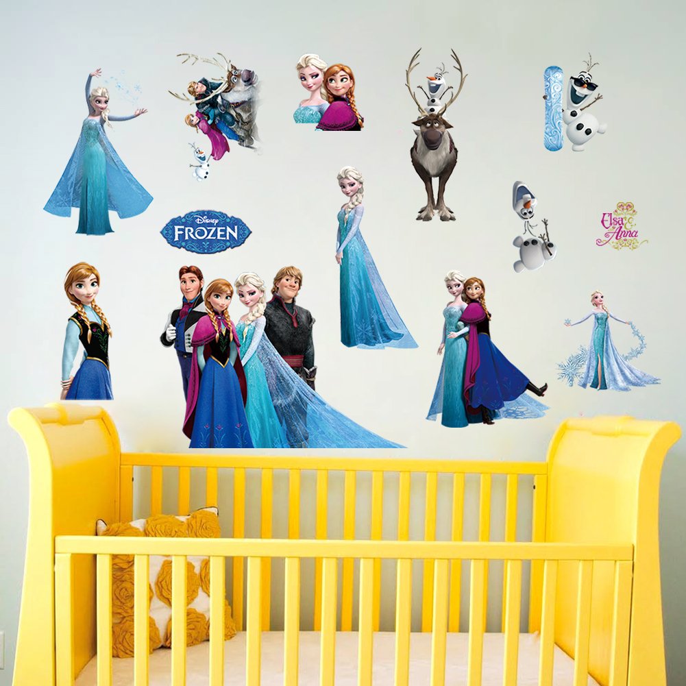 Frozen Wall Sticker Children's Cartoon Bedroom Background Wall Decoration Self-Adhesive Wall Sticker PVC