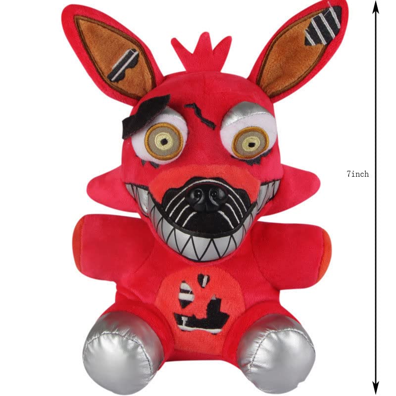 Amriver FNAF Plushies 7inch FNAF Plushies Stuffed Animals Plush Toys - Foxy Plush Bonnie Plush Christmas Stuffed Plush Kids Toy
