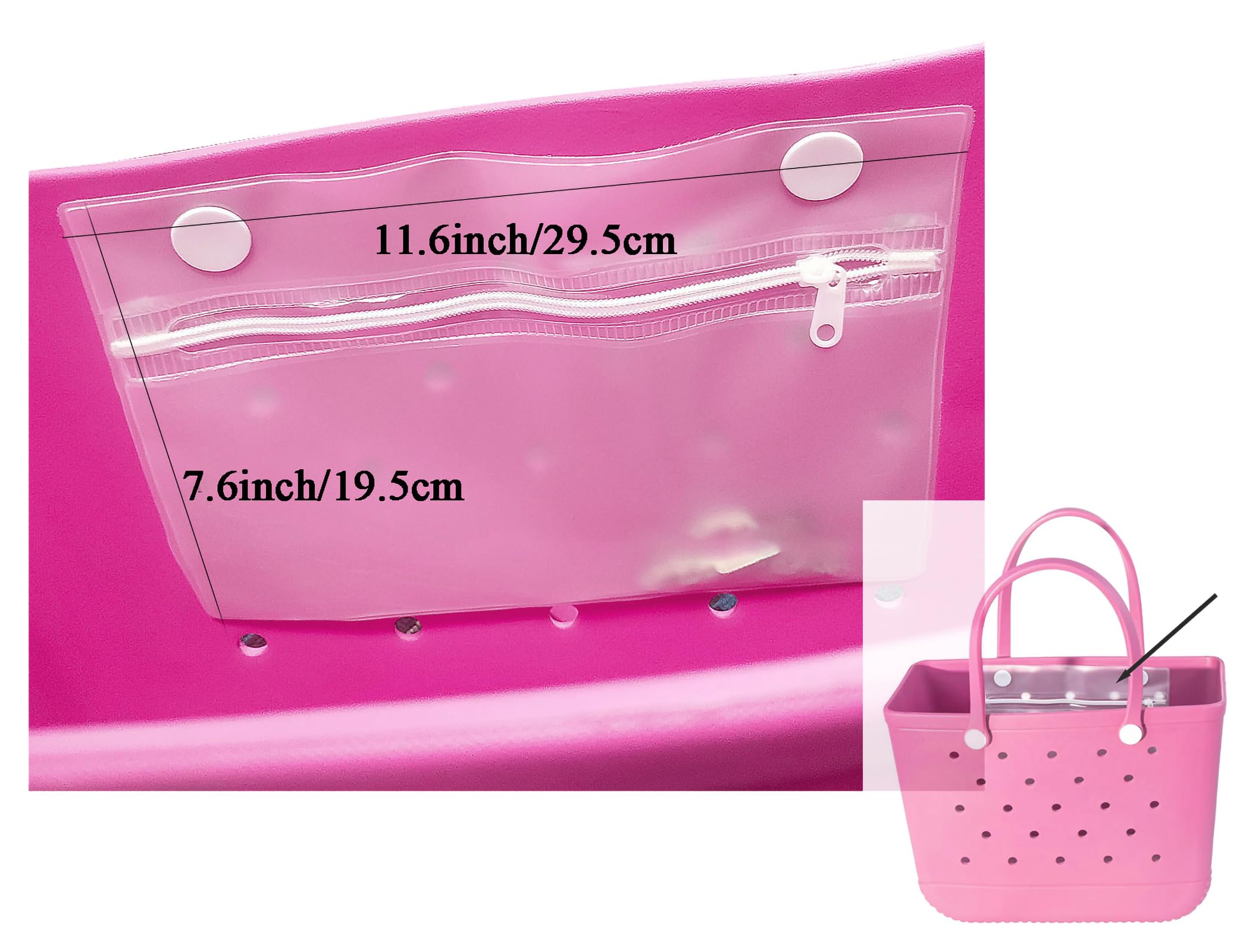 4Pcs Replacement Buttons and Waterproof Bag for Bogg Bag,Bogg Bag Accessories of Original X Large,Perfect with Beach Bag Practical White (Waterproof Bag + Buttons)