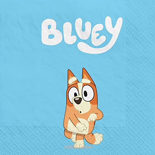 Amscan Bluey Beverage Napkins - 5' x 5' | Multicolor | 16 Pcs.