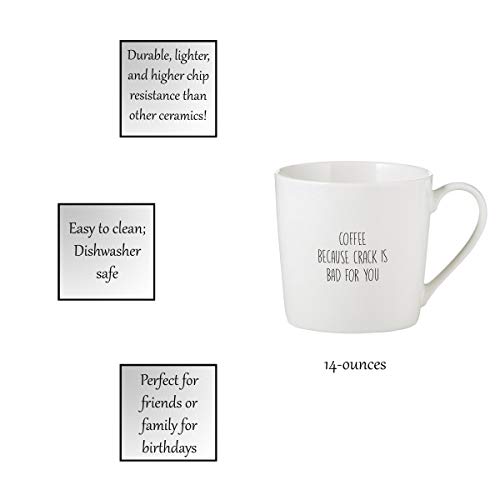 Santa Barbara Design Studio SIPS Drinkware Dishwasher & Microwave Safe Bone China Cafe Mug Coffee Cup, 14-Ounce, Coffee Because