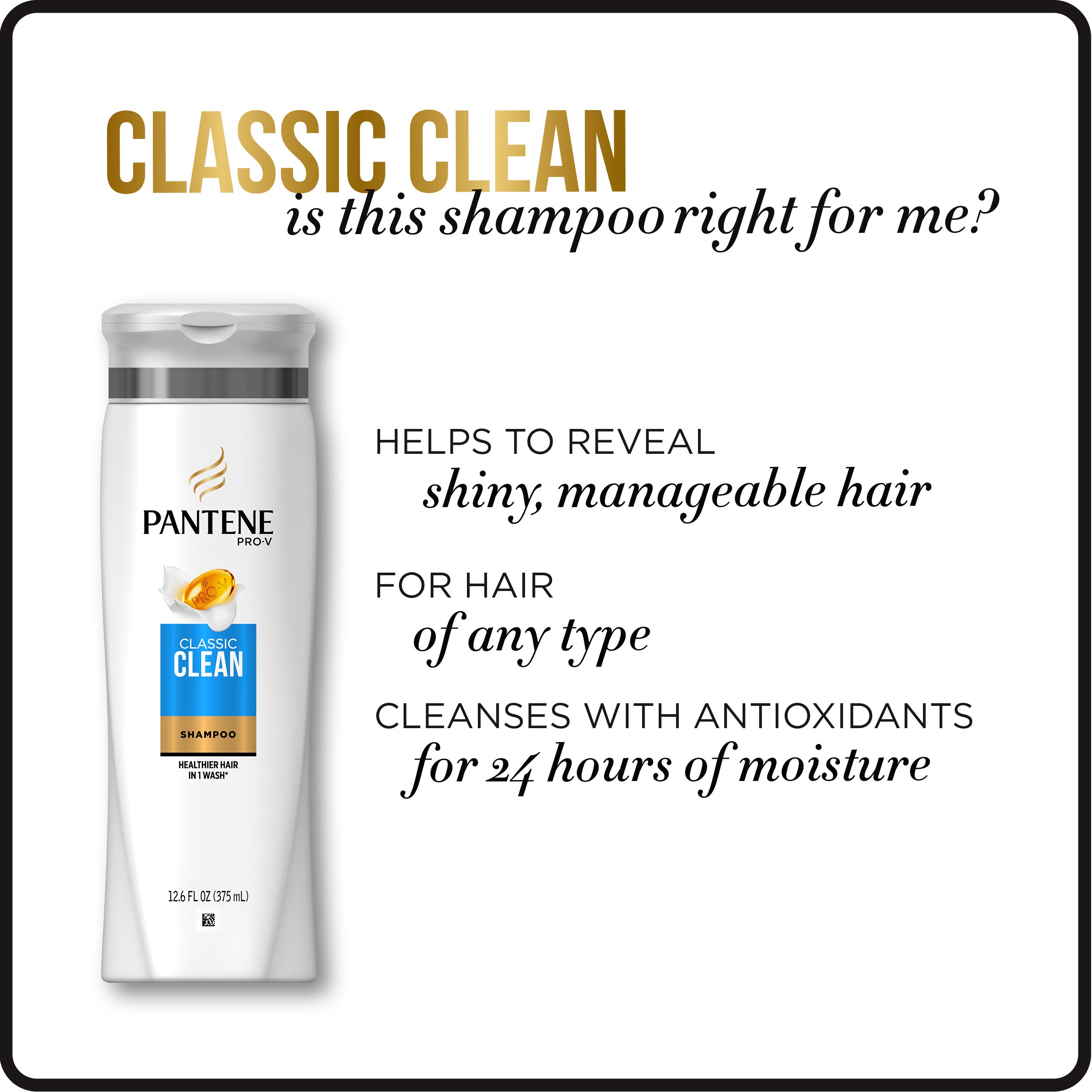 Pantene Pro-v Classic Clean, Shampoo and Conditioner Set, 49.4 Fl Oz