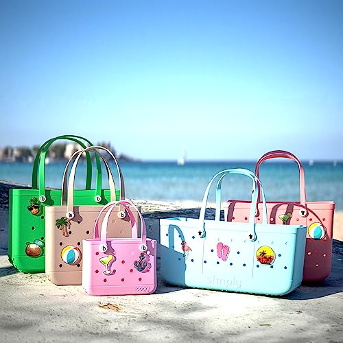 BOGGbeans Beach Charms for Bogg Bag, Simply Southern Totes, and Similar Styles. Acrylic 3" Beach Charm Accessories for Beach Totes (Flamingo)