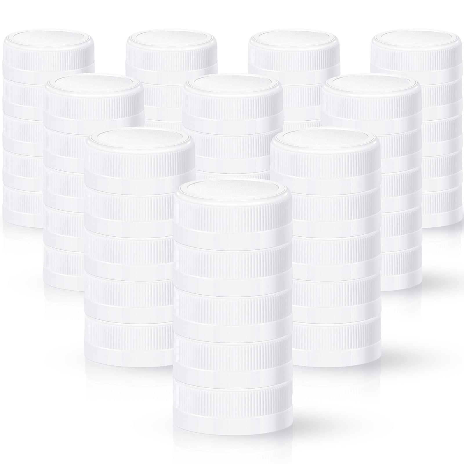 50 Pcs Plastic Bottle Caps 38 mm for Empty Juice Bottles, Tamper Seal Lids Container Lids Bottle Caps for Crafts DIY, 4, 8,12, 16, and 32 oz Container (White,50 Pieces)