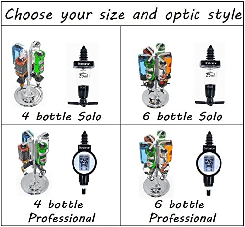 Barbarian 4/6 Bottle Rotary Liquor Dispenser For Home Bar - Bar Butler Shot Measure Bracket Alcohol Wine Upside Down Drink Jigger Optics Man cave