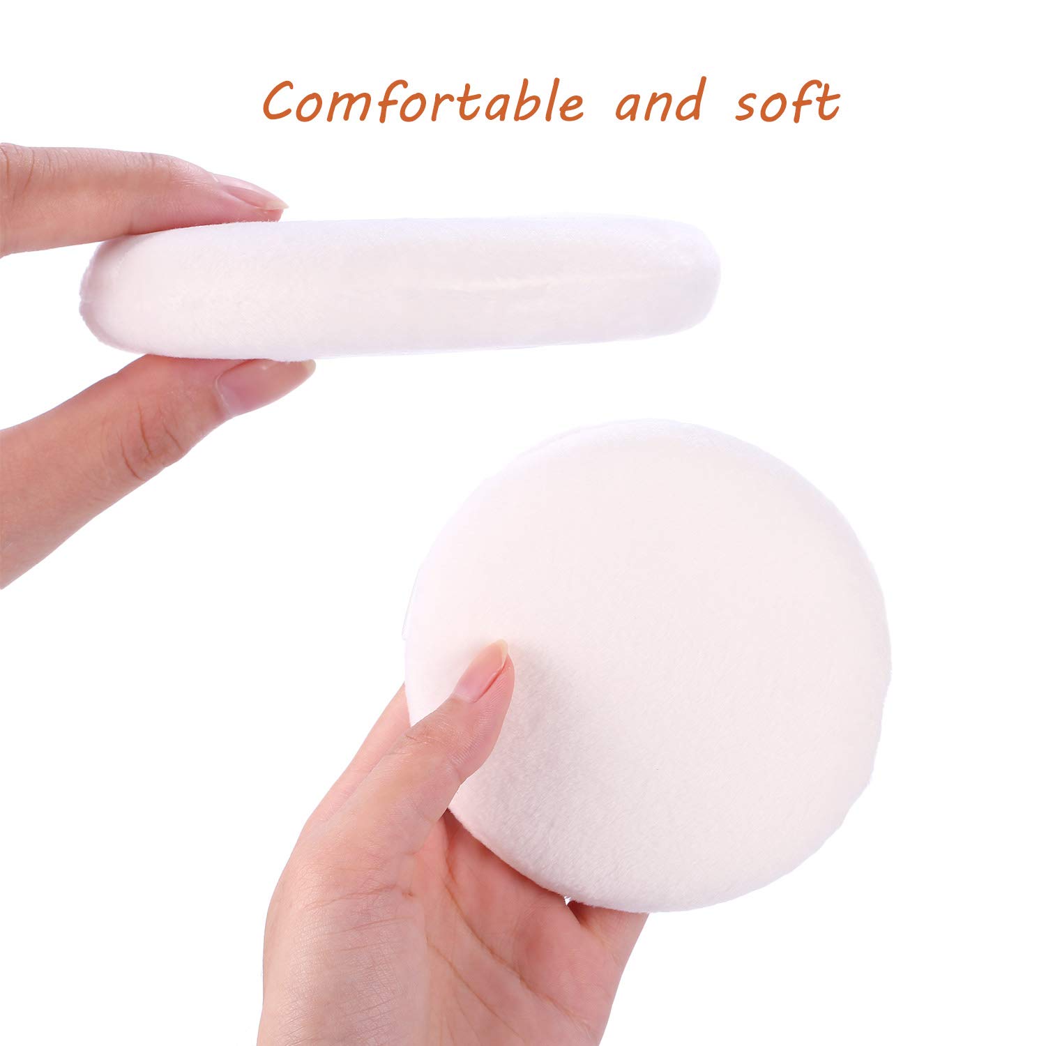 WSYUB Powder Puff, Powder Puff for Body Powder, Ultra Soft Large Velour Body Loose Powder Puff, 4.13 inch,4pcs,White, Round