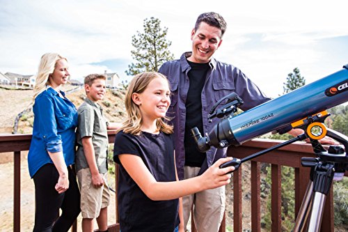 Celestron Inspire 100AZ Refractor Smartphone Adapter Built-In Refracting Telescope, Blue (22403)