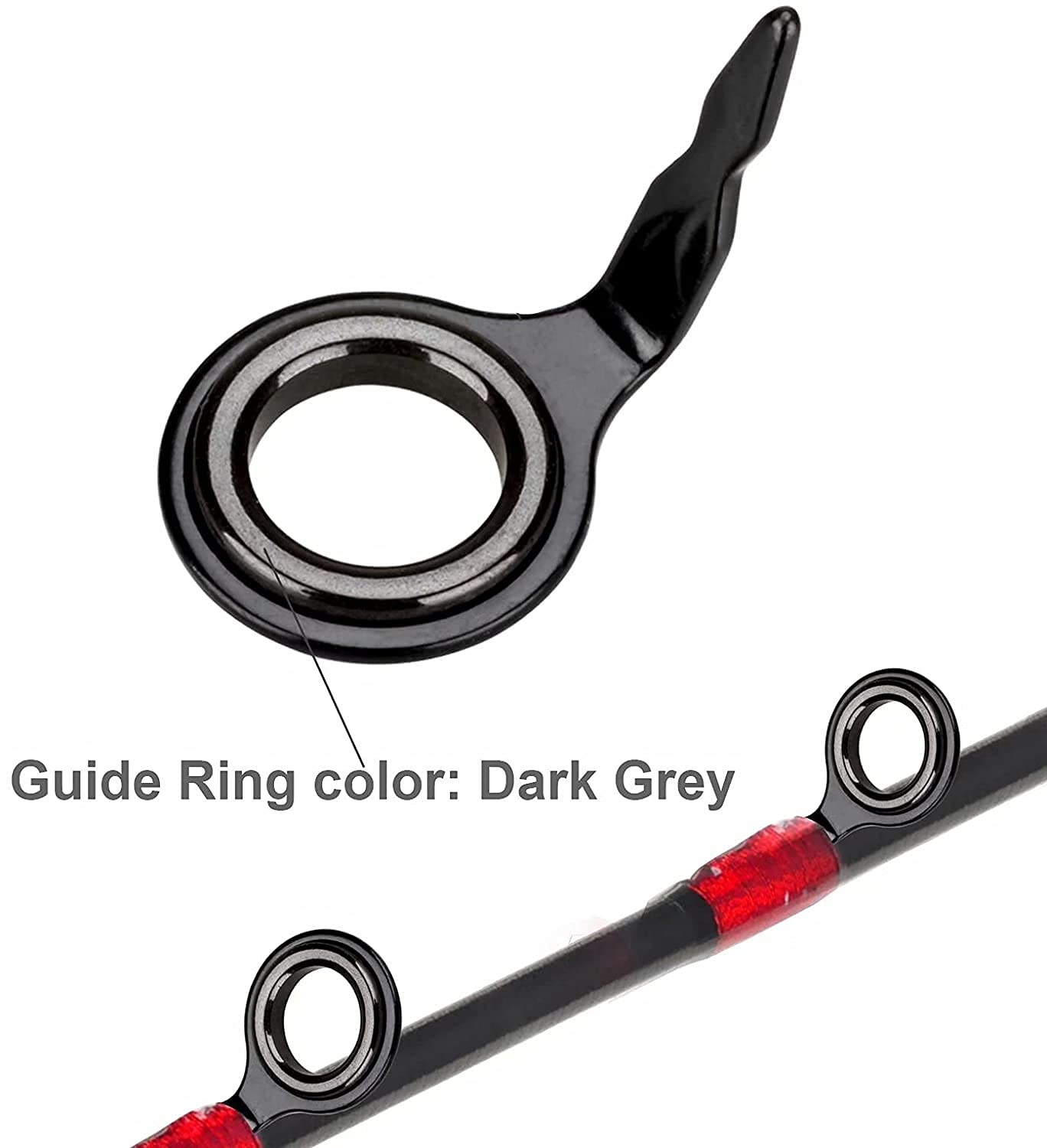 24pcs, Fishing Rod Repair Kit Fishing Rod Guide Repair Kit Ceramic Guide Ring Replacement Kit (12 Different Size)