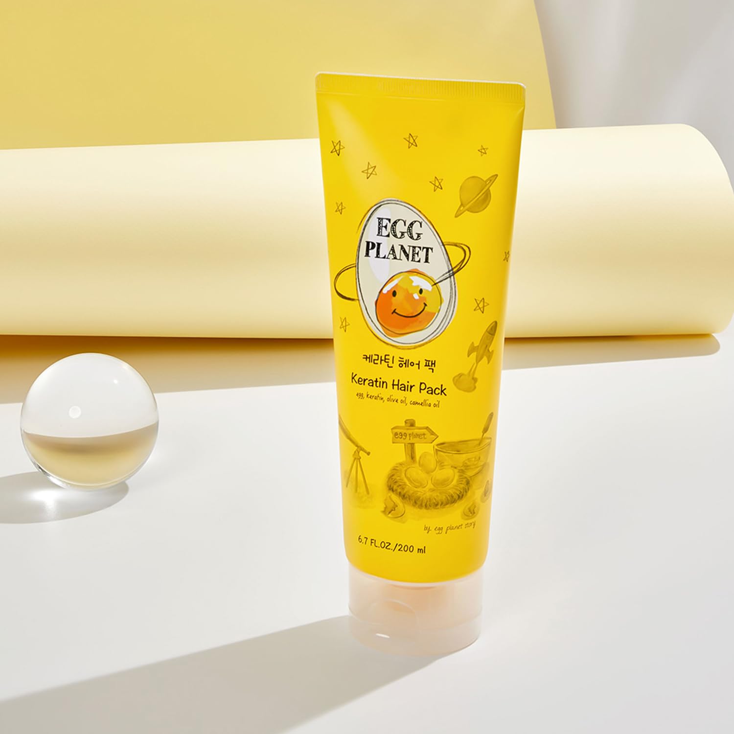Daeng Gi Meo Ri- Egg Planet Keratin Pack, Extreme Damage Care, Rich Keratin Making Hair Smooth and Moisturizing for Damaged Hair, No Artificial Color, 200ml