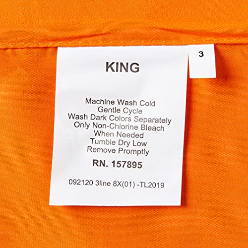 Celine Linen Best, Softest, Coziest Bed Sheets Ever! 1800 Thread Count Egyptian Quality Wrinkle-Resistant 4-Piece Sheet Set with Deep Pockets, King Vibrant Orange