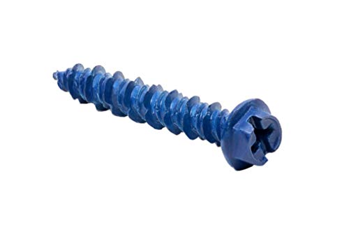 Wej-It Wej-Con Concrete Screws,1022 Heat Treated Carbon Steel, Blue R-Blocker Finish (3/16" x 1-1/4", Hex Head)