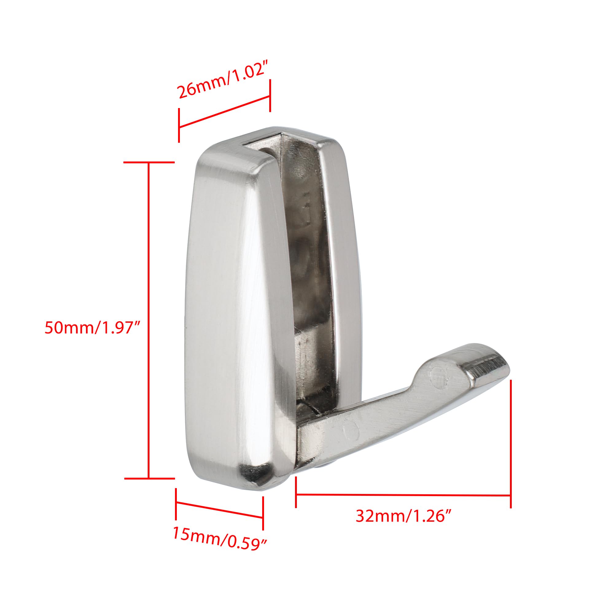 Alise Folding Hooks Wall Mount Coat Hook Door Hanger Towel Robe Clothes Hooks for Bathroom Kitchen Garage Hotel,Heavy Duty Wall Hooks for Hanging Coat Hats Towels,Brushed,Pack of 4