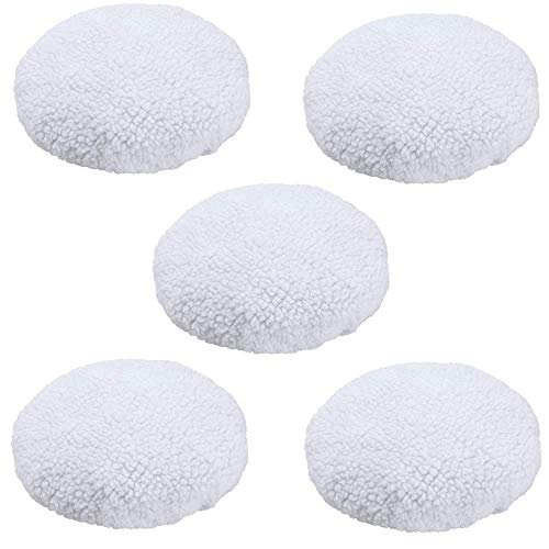 KingBra Car Polisher Pad Bonnet (7 to 8 Inch), 5Pcs Wool Polishing Bonnet Orbital Buffing Pad Cover Waxer Bonnet for Car Polisher