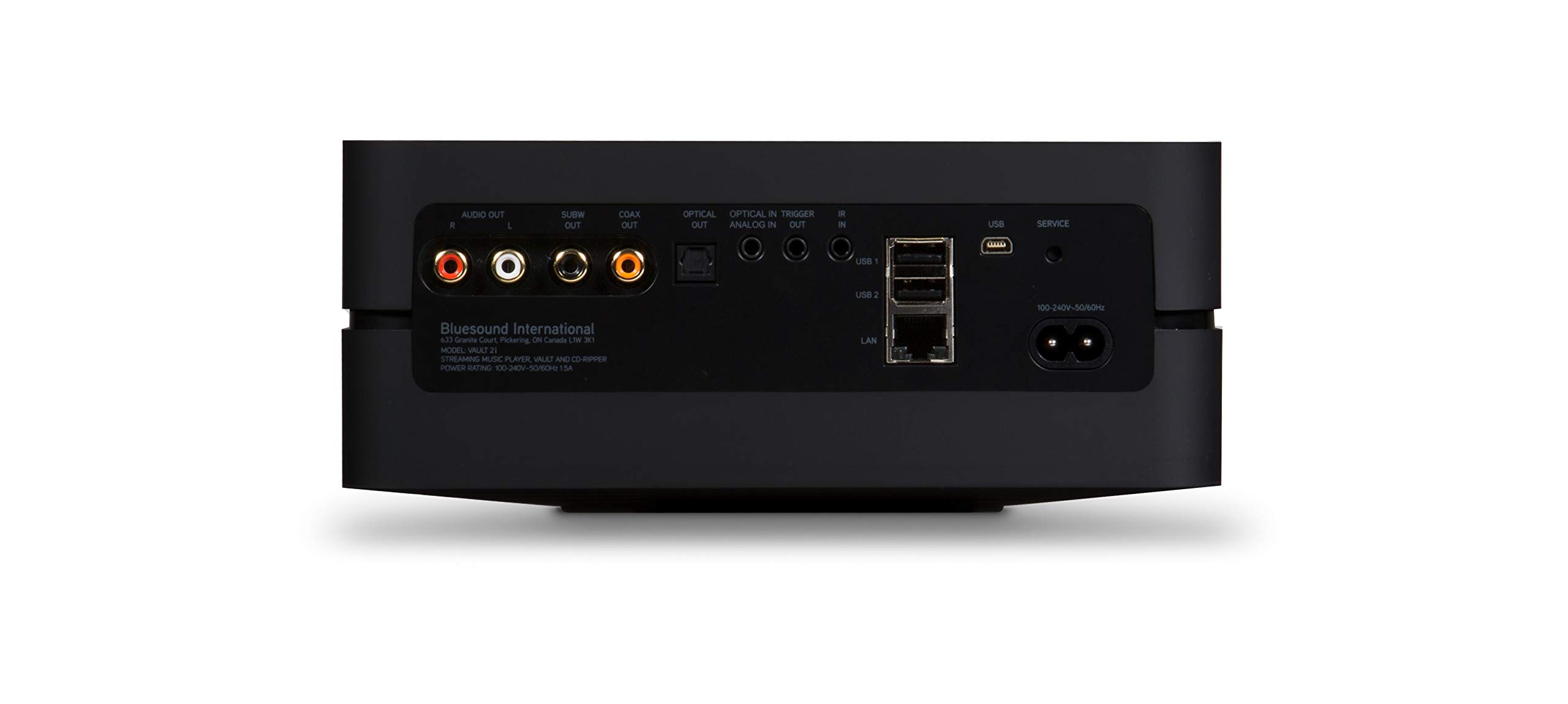 Bluesound Vault 2i High-Res 2TB Network Hard Drive CD Ripper and Streamer - Black - Compatible with Alexa and Siri