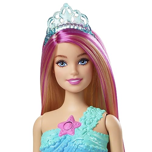 Barbie Dreamtopia Doll, Mermaid Toy with Water-Activated Light-Up Tail, Pink-Streaked Hair & 4 Colorful Light Shows