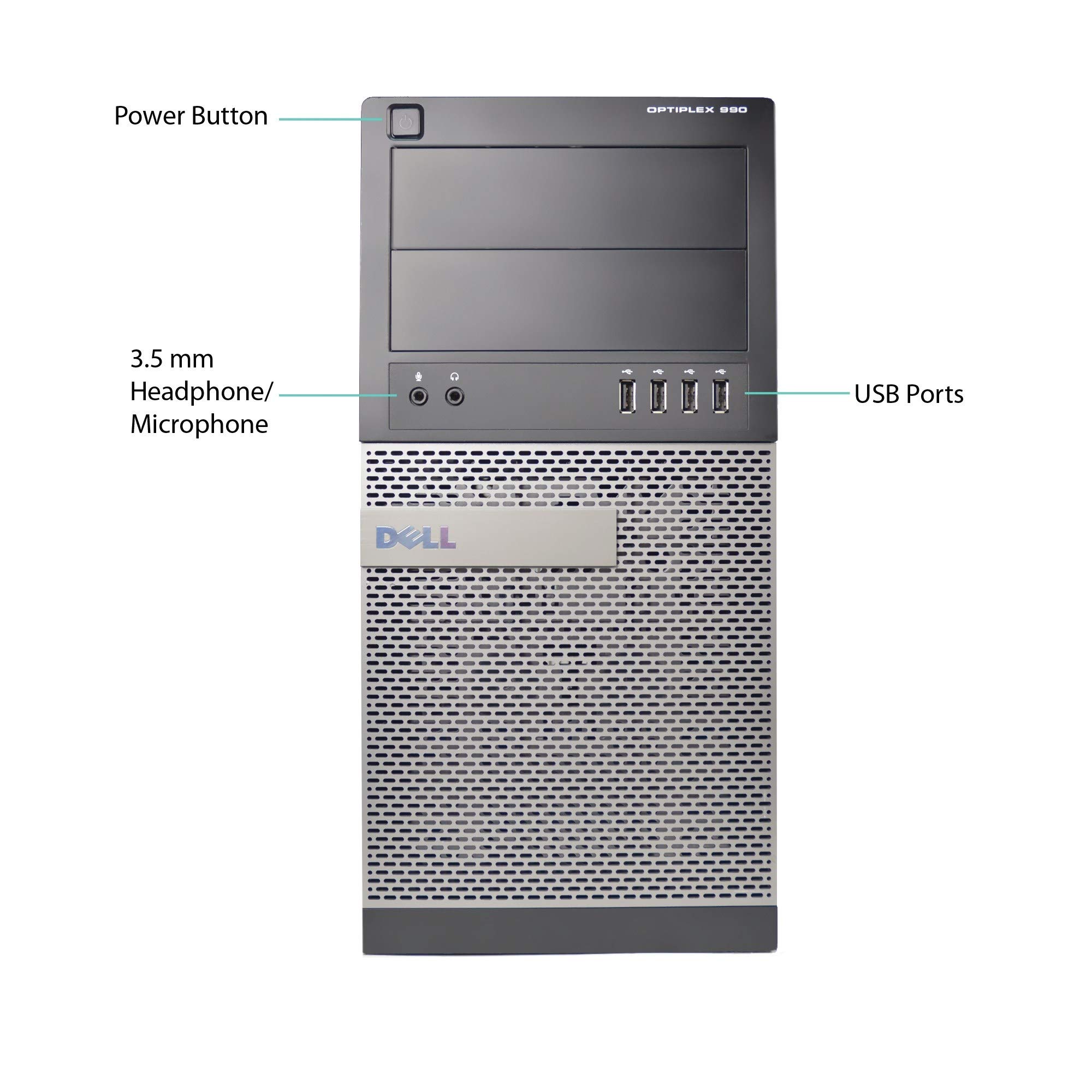 Dell Optiplex 790-MT Desktop PC, Intel Core i7, 16GB Memory, 256GB Solid State Drive, Windows 10, OD1-0234 (Renewed)