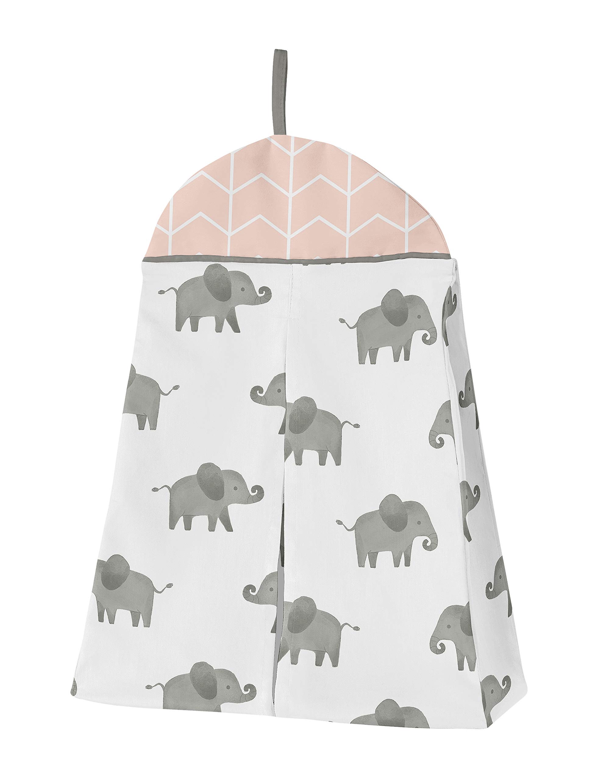 Sweet Jojo Designs Blush Pink, Grey and White Watercolor Elephant Safari Baby Girl Crib Bedding Set - 4 pieces