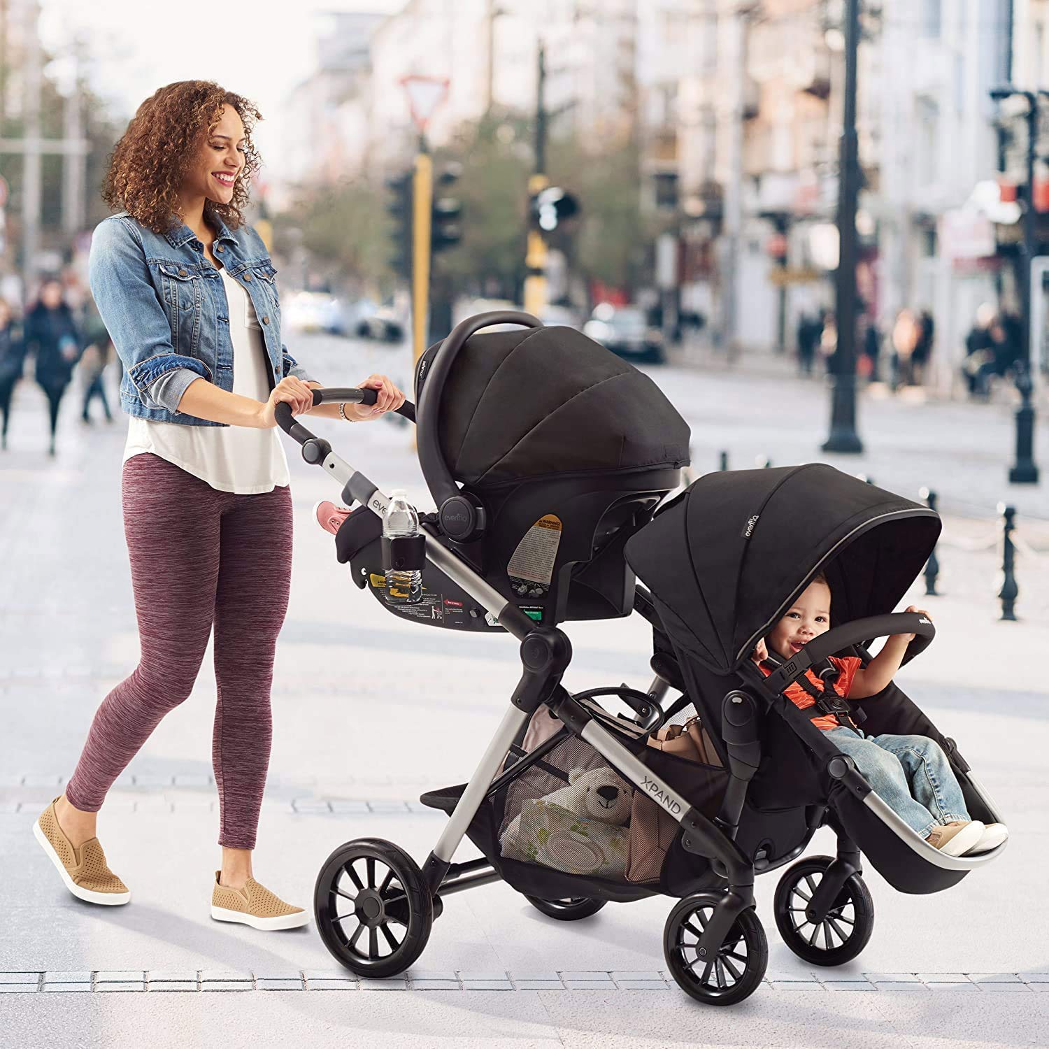 Evenflo Pivot Xpand Modular Travel System with SafeMax Infant Car Seat