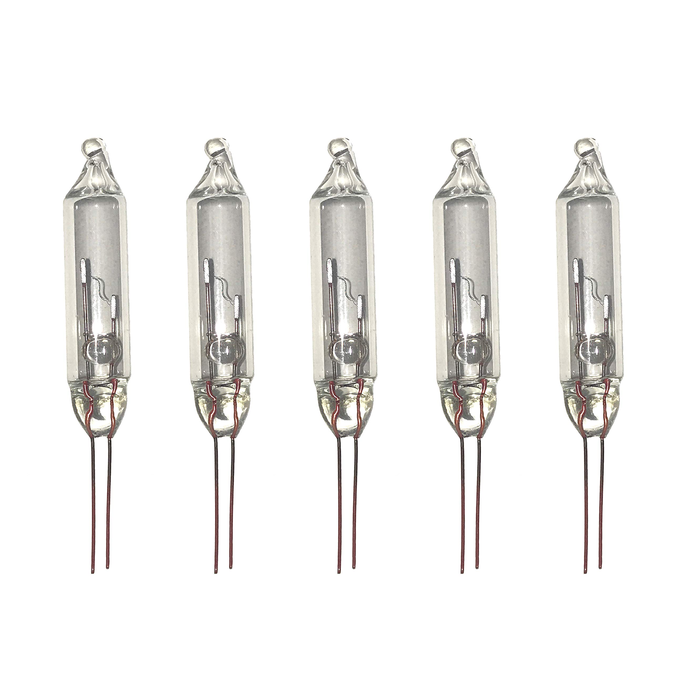 612 Vermont 6 Volt Mini Christmas Replacement Bulbs for Incandescent String Lights, Pinched Base, 50 Count, 0.48 Watt, 80 mA (Clear)
