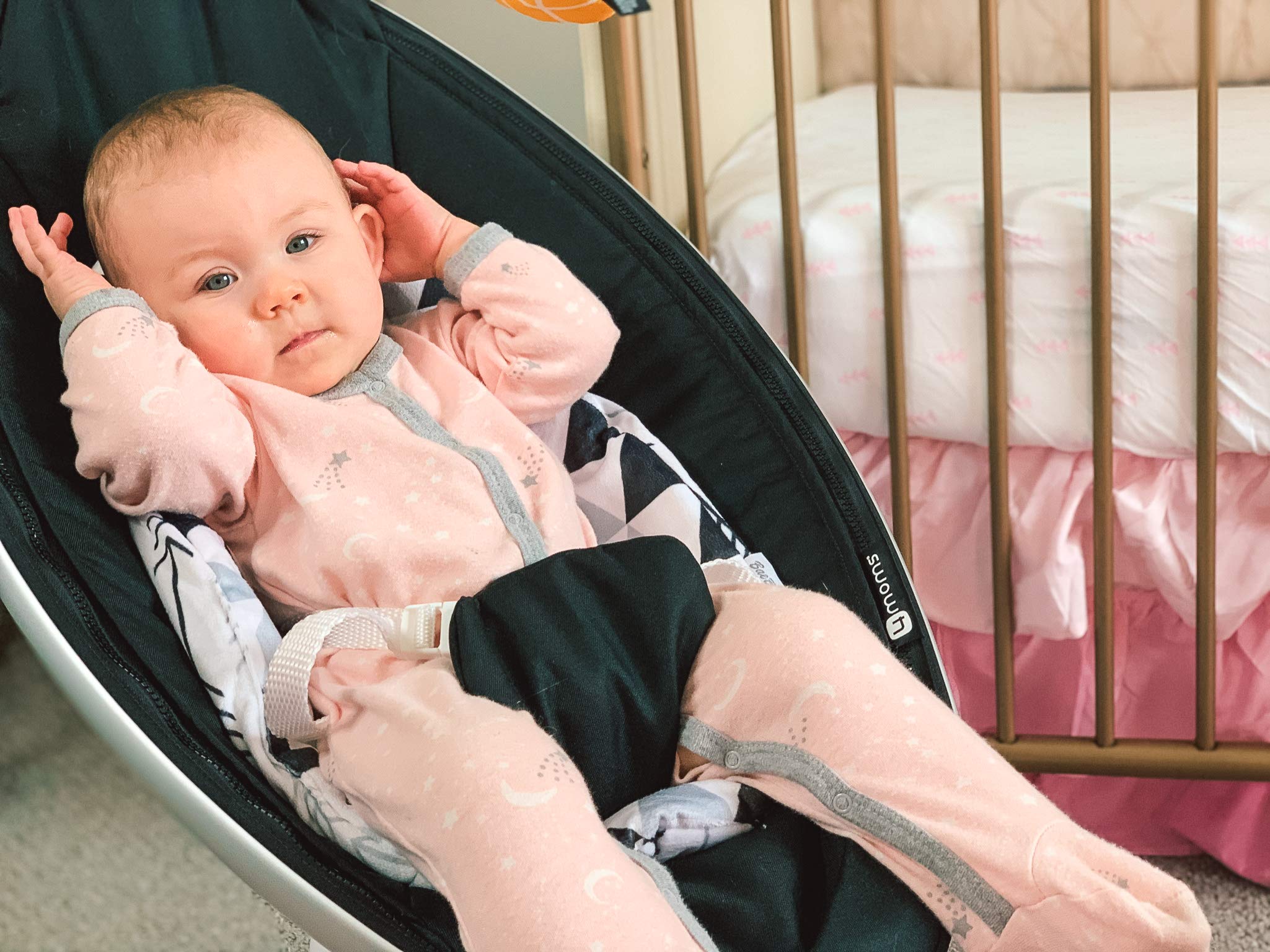 Infant Insert Compatible with 4Moms Mamaroo & Rockaroo – Car Seat Insert 2 Pack – Reversible Infant Car Seat Insert – Rockaroo & Mamaroo Newborn Insert – Soft Plush Minky Car Seat Head Support Insert