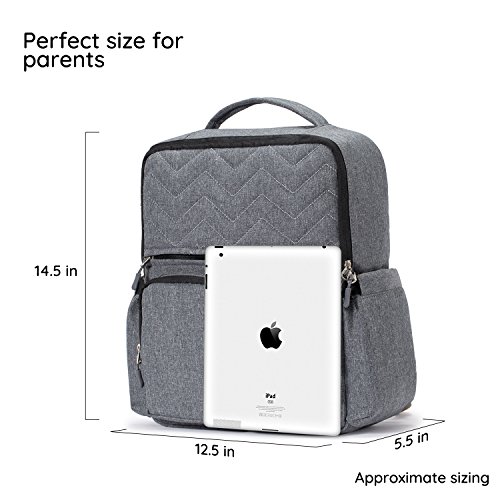 SoHo NY Diaper Backpack Bag 4Pc Chevron, Gray