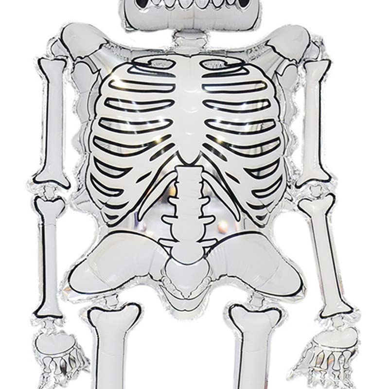 62.2" Skeleton Halloween Helium Balloons - Jumbo Skull Foil Balloon for Spooky Halloween Decoration Party Supplier 2pcs