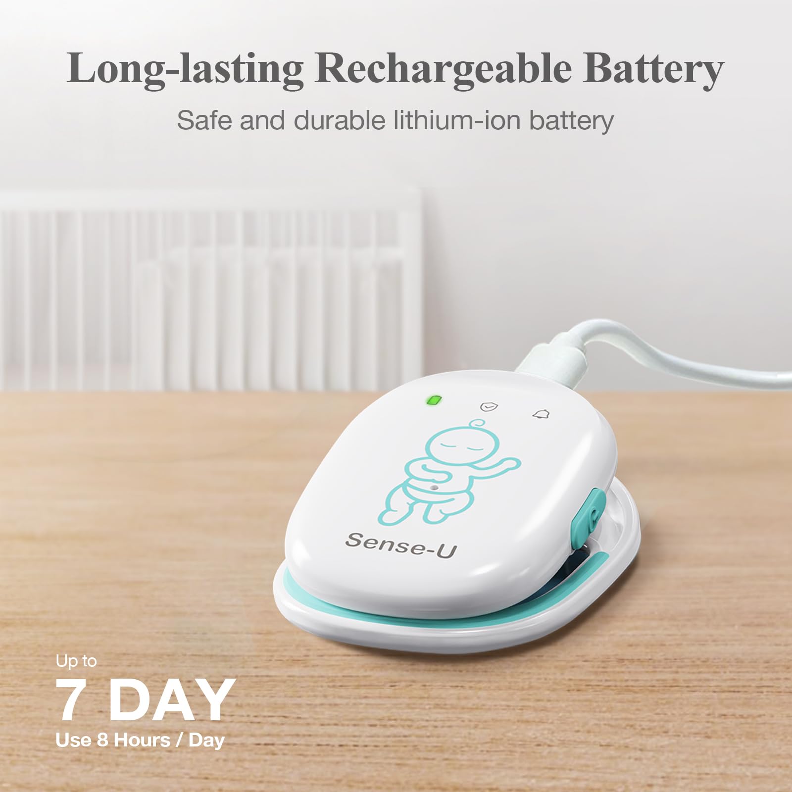 Sense-U Pro Baby Movement Monitor with Arousal Vibration, Movement/Rollover/Overheating Alerts, Audible & App Notifications, Easy Clip-On Design, Smart Sleep Monitor, FSA/HSA Eligible