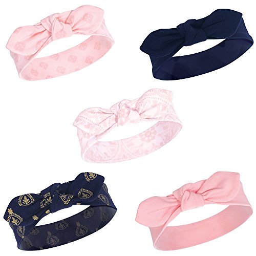 Yoga Sprout Baby Girls' Cotton Headbands, Navy Moroccan, 0-24 Months