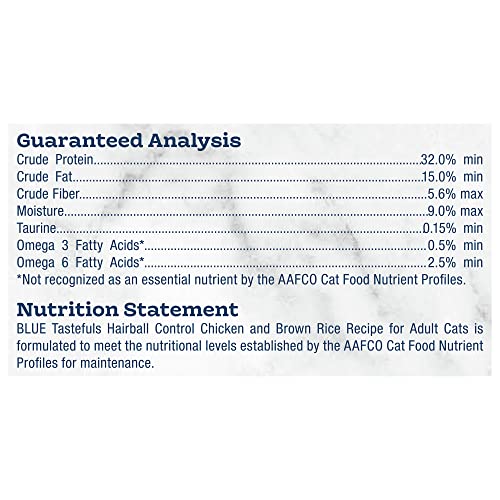 Blue Buffalo Tastefuls Hairball Control Natural Adult Dry Cat Food, Chicken, 7lb bag