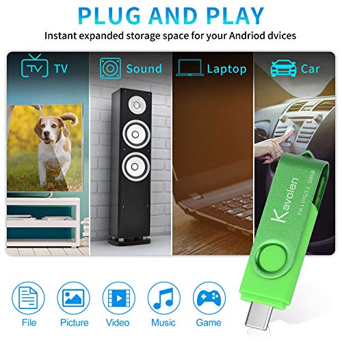 Kavolen 3in1 64GB High Speed Photo Backup Flash Drive Memory Stick for PC/Laptop /Android Phones.Photo Memory Stick for Samsung Galaxy ,LG,Google Pixel,Hua Wei,Moto,One Plus etc(for Android Phones)